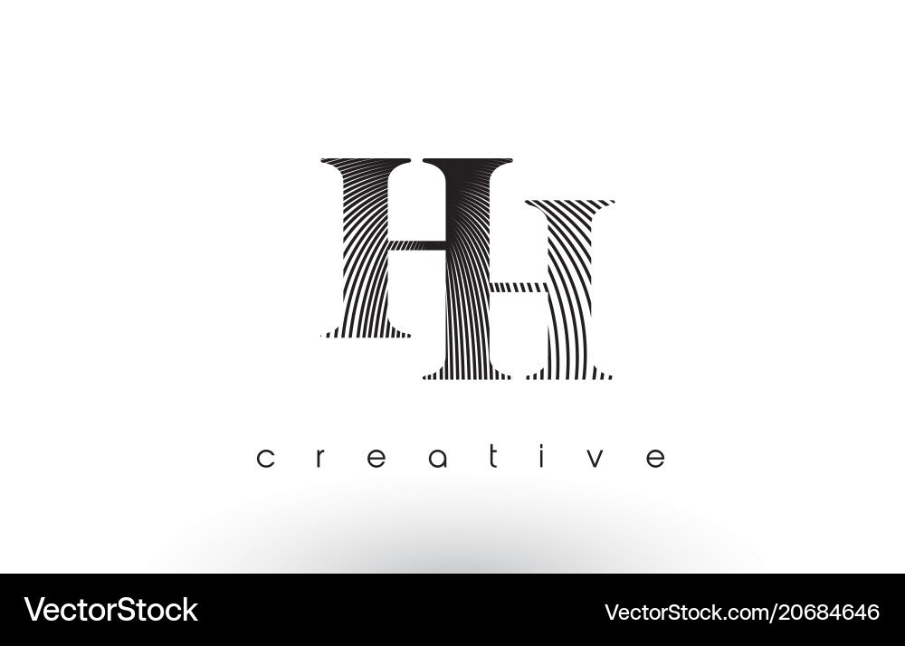 Hh logo design with multiple lines and black Vector Image