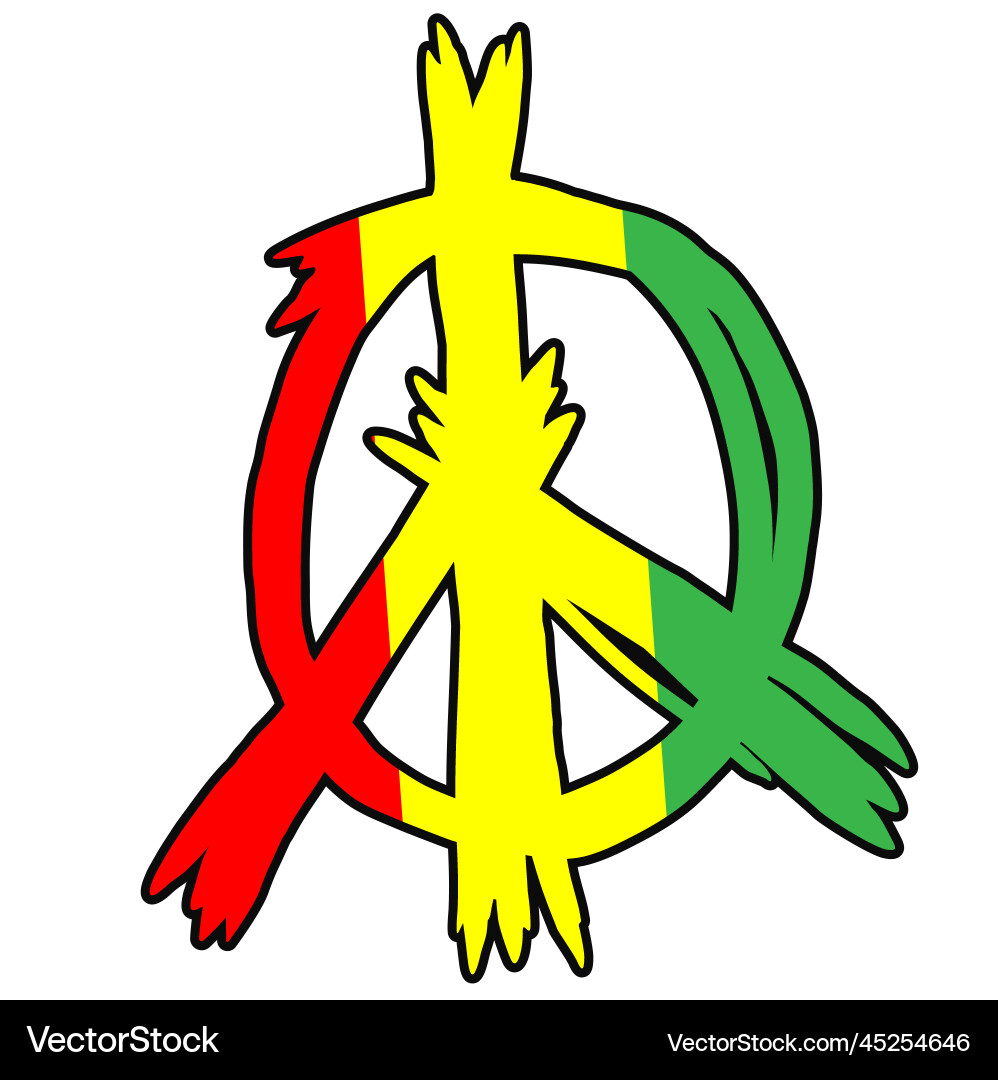 Rasta Peace Symbol Royalty Free Vector Image - VectorStock