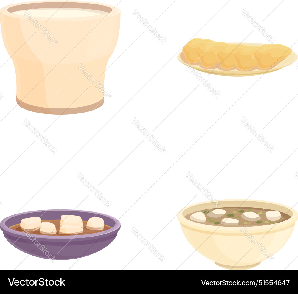 Assorted culinary set Royalty Free Vector Image
