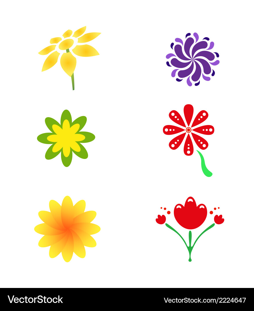 Floral Petal Icons Royalty Free Vector Image - VectorStock