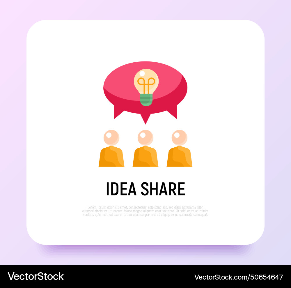 Idea sharing flat icon group of people Royalty Free Vector