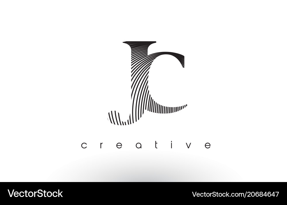 Jc logo design with multiple lines and black Vector Image