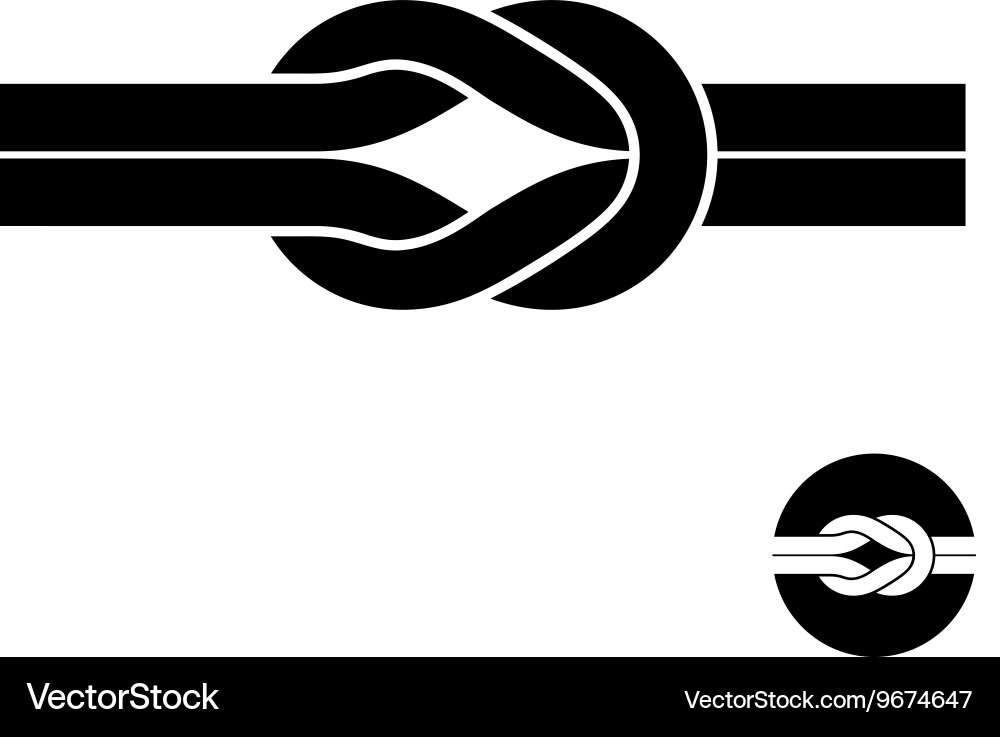 Knot black symbol two wire with loops logo Vector Image