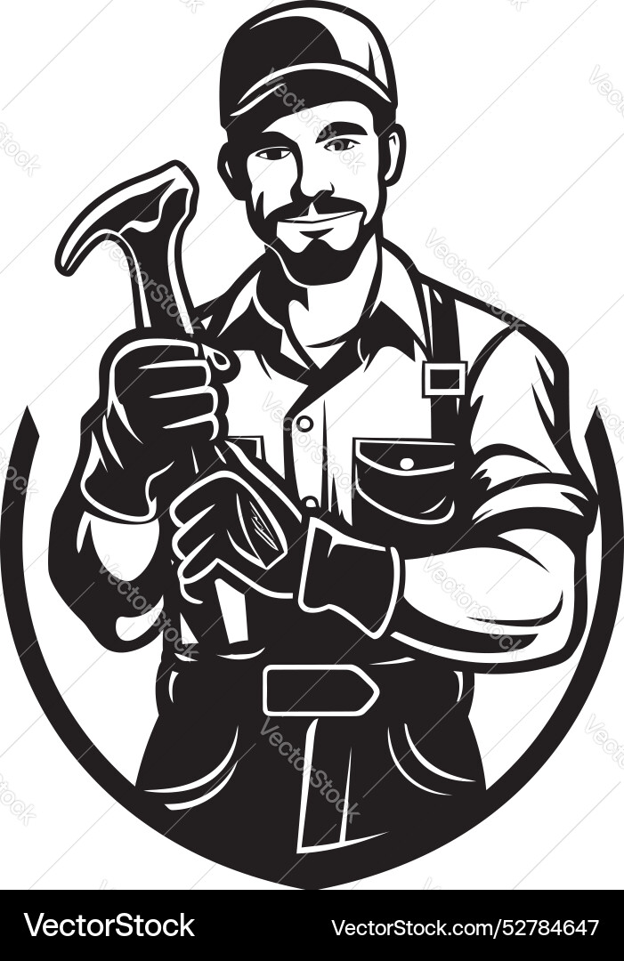 Laborer logo icon design for labor work ethic Vector Image