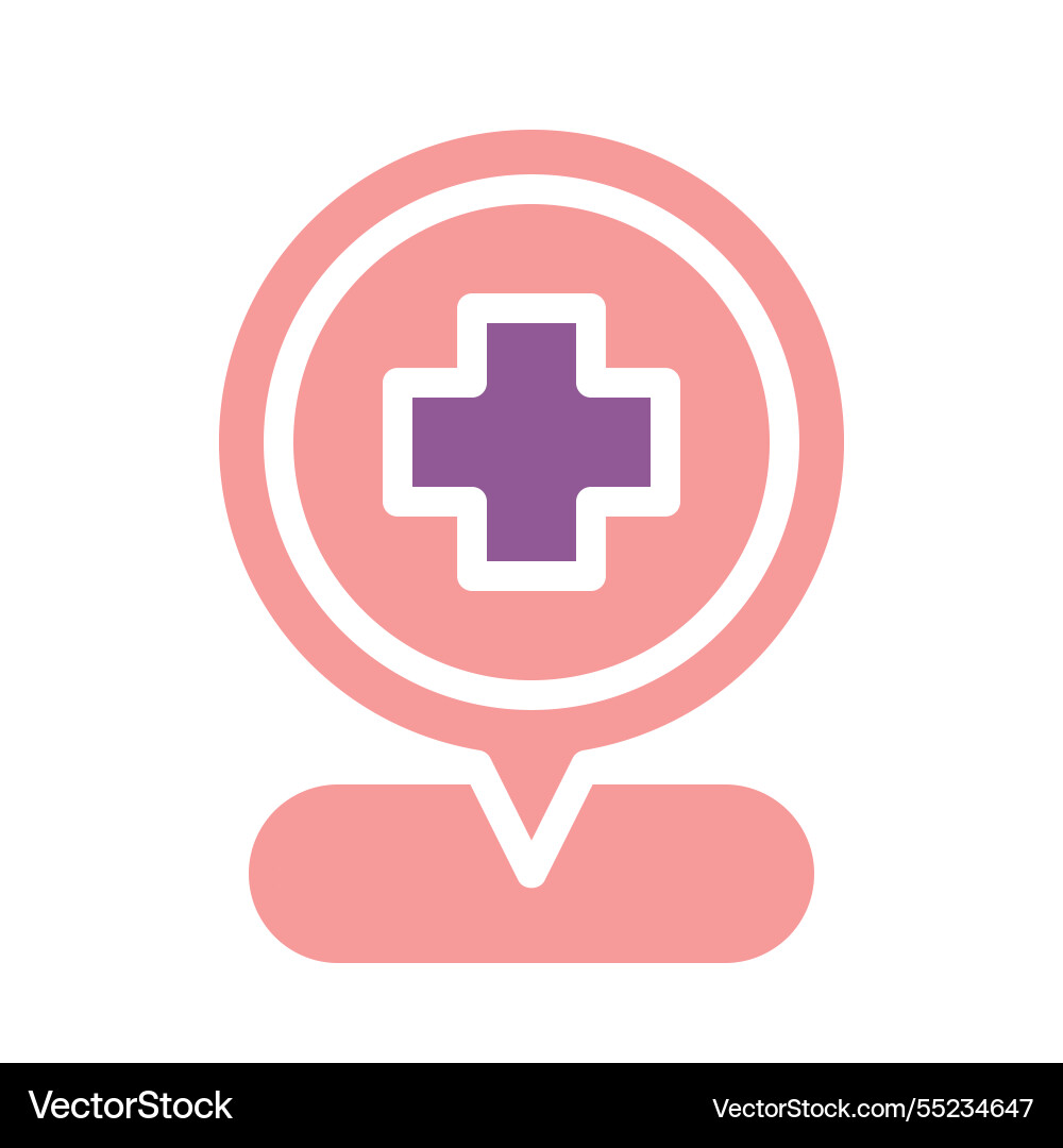 Medical location icon on white background pink Vector Image