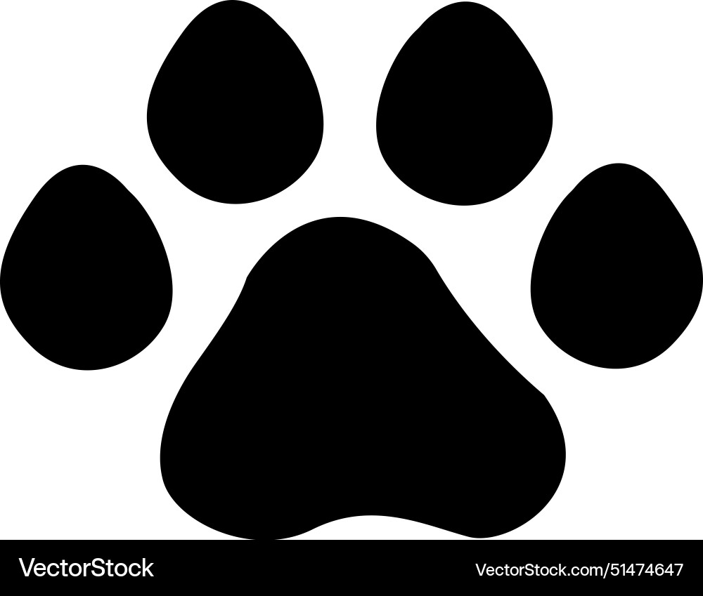 Paw print icon pet foot dog Royalty Free Vector Image
