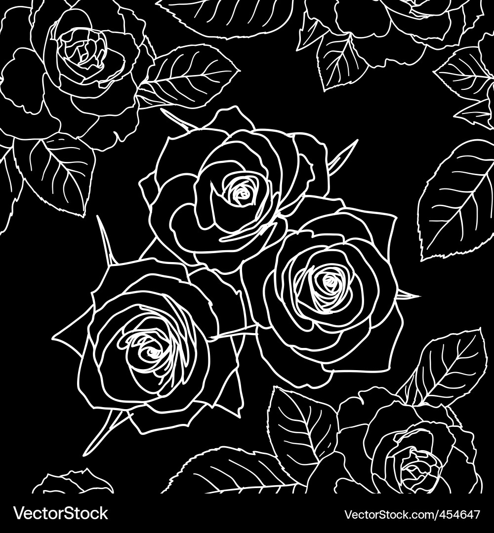 Seamless wallpaper with rose flowers Royalty Free Vector
