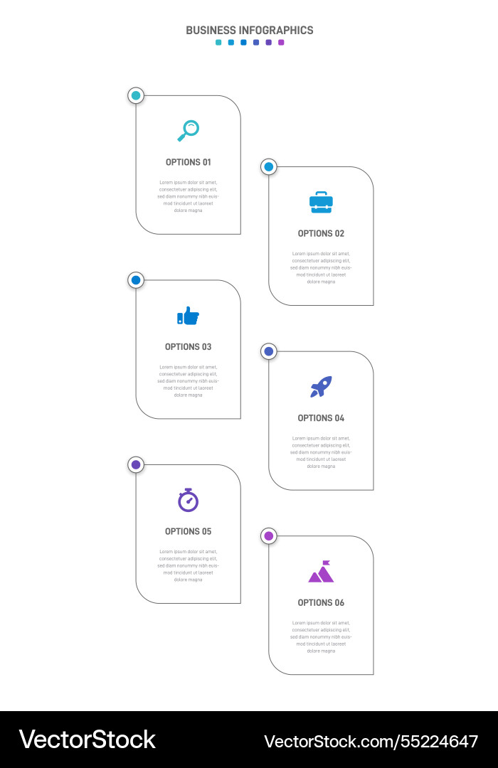 Vertical progress bar featuring 6 arrow-shaped Vector Image