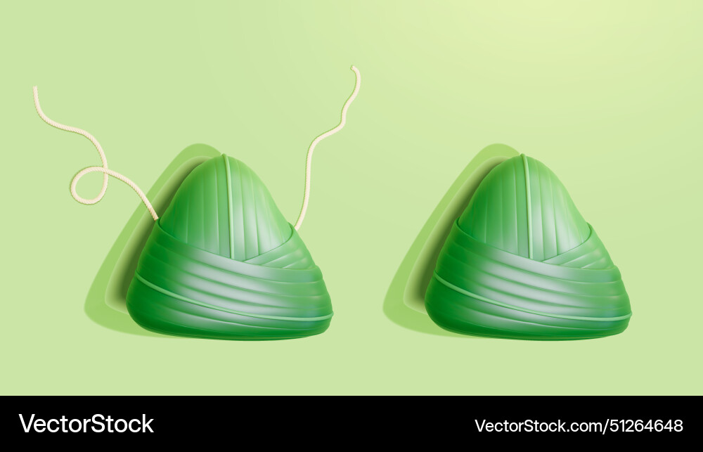 3d chinese sticky rice dumplings Royalty Free Vector Image