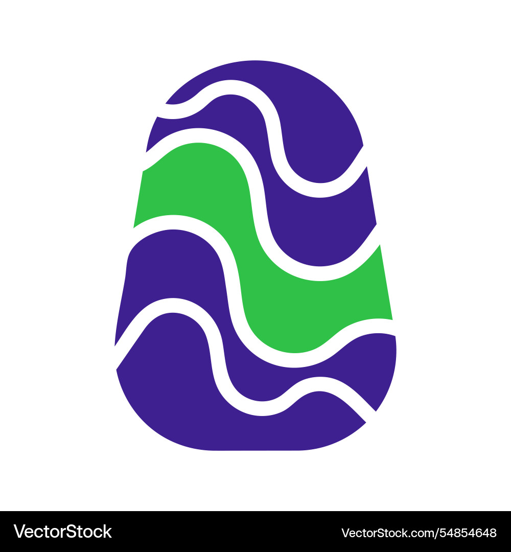 Abstract oval shape with wavy lines geometric Vector Image