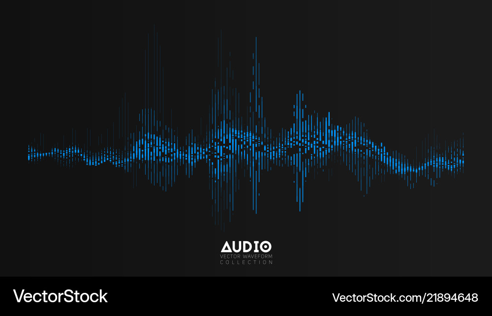 Audio wavefrom abstract music waves Royalty Free Vector