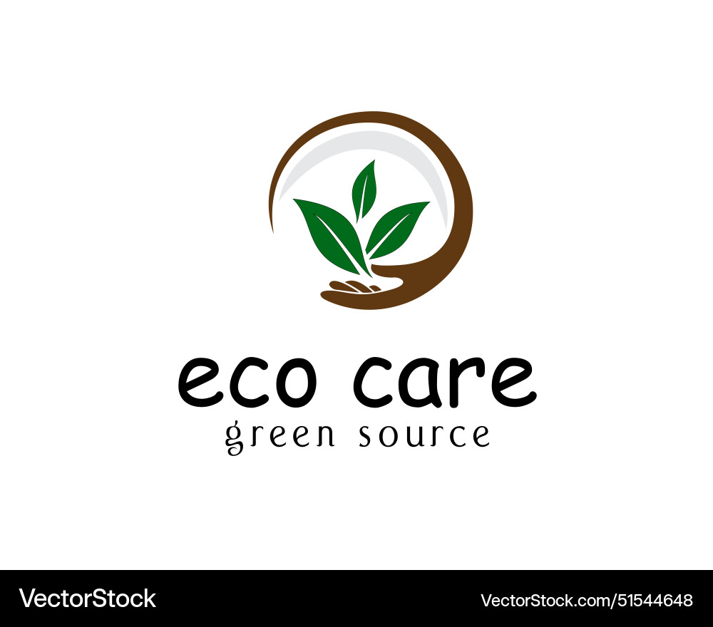 Eco care logo Royalty Free Vector Image - VectorStock