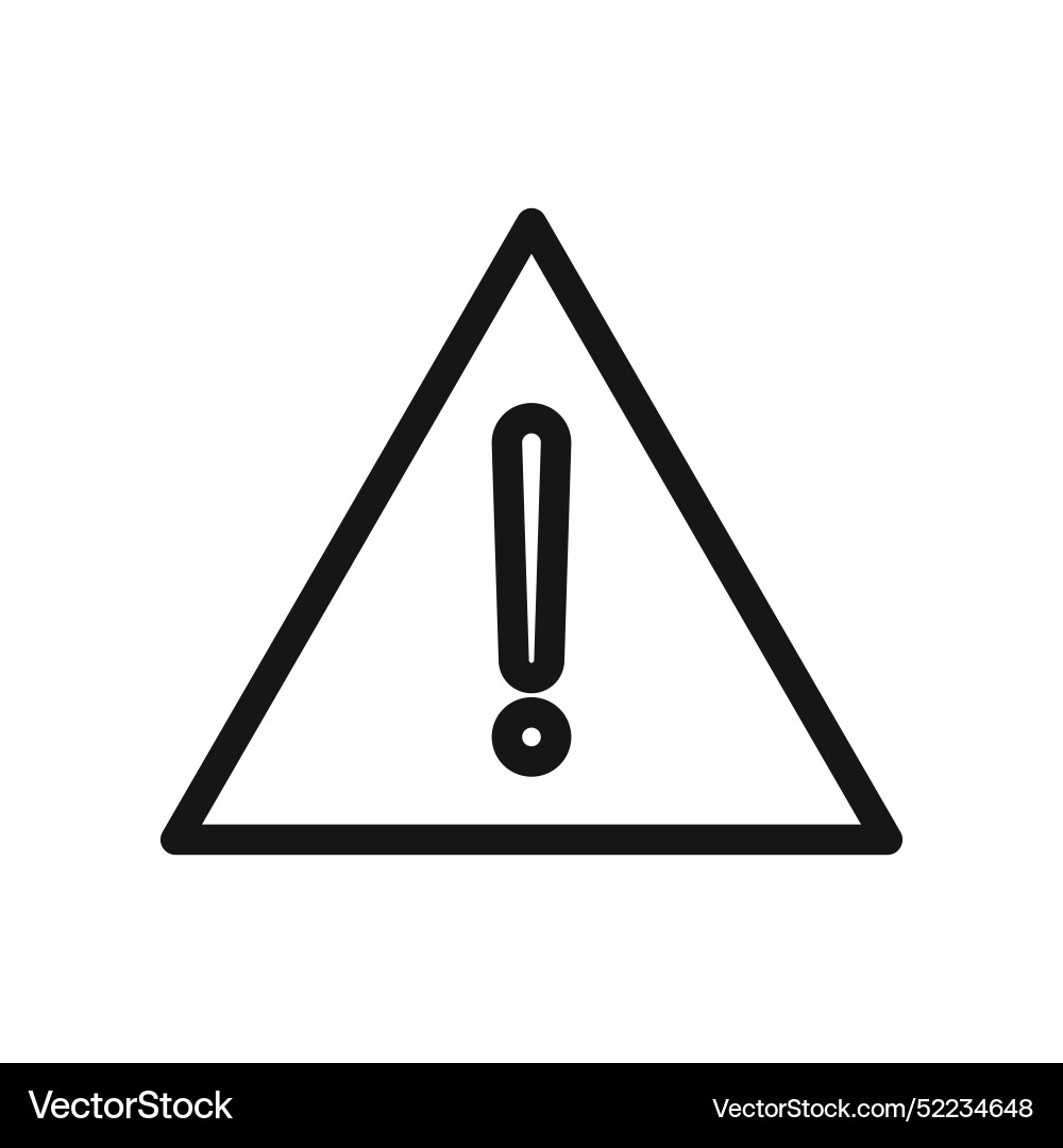 Exclamation mark icon black line art logo Vector Image