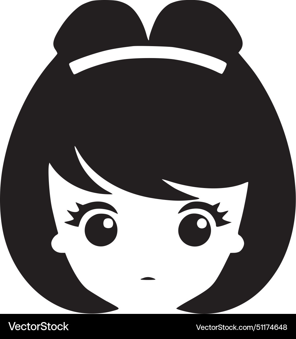 Girl - black and white Royalty Free Vector Image