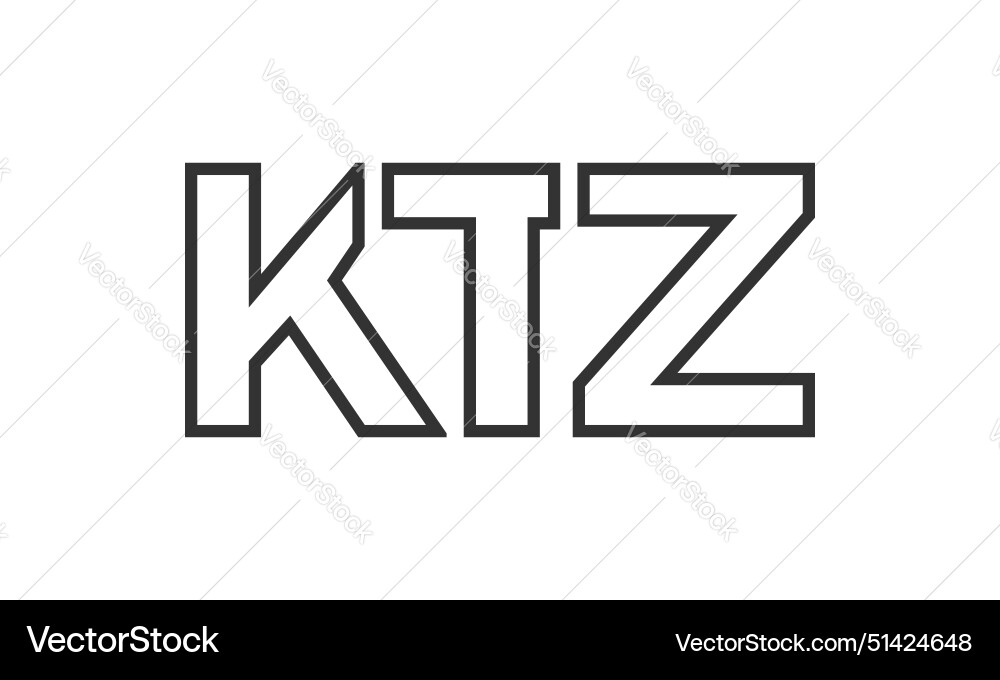 Ktz logo design template with strong and modern Vector Image