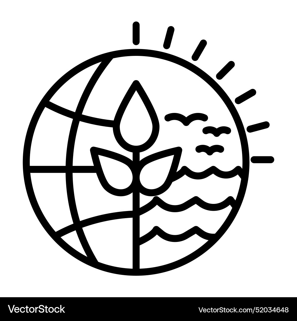 Natural resources linear logo mark in black Vector Image