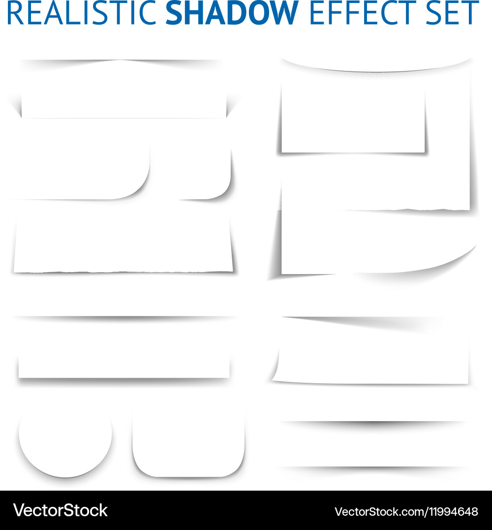 Realistic shadow effect collection Royalty Free Vector Image