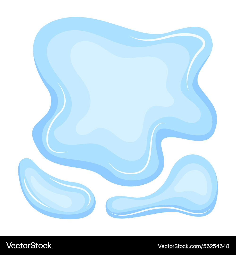 Water spill puddle blue liquid shape in flat Vector Image