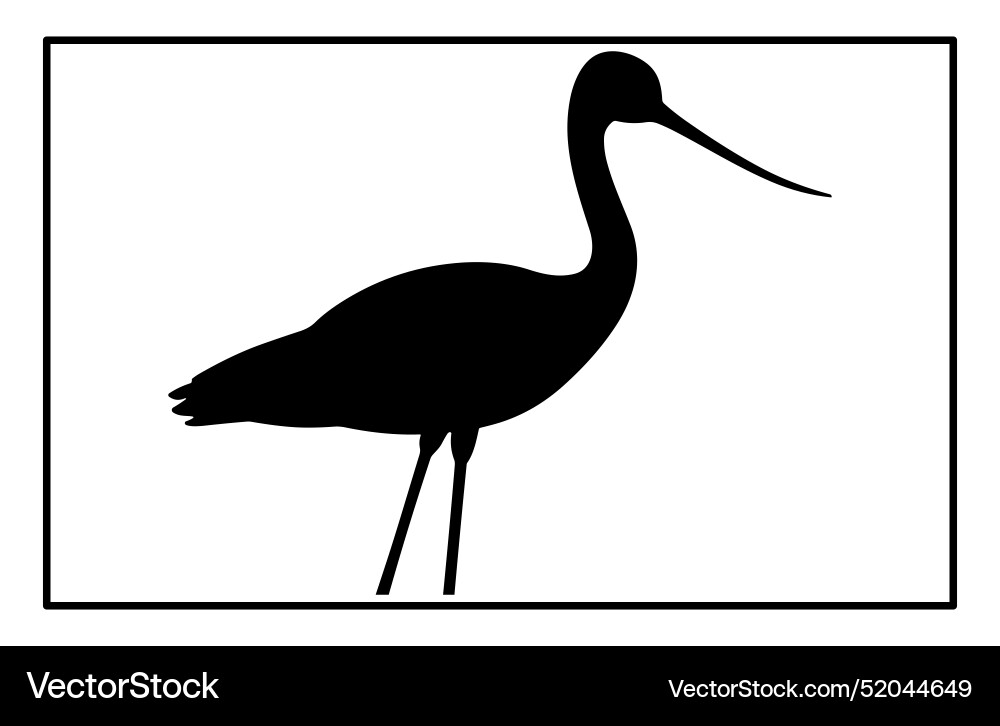 Avocet bird silhouette Royalty Free Vector Image