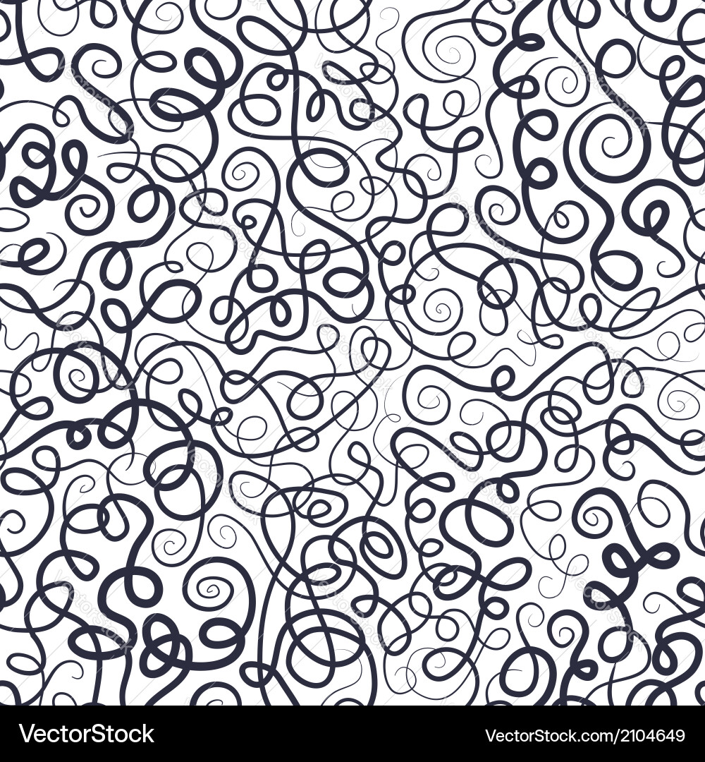 Decorative curly waves lines pattern Royalty Free Vector