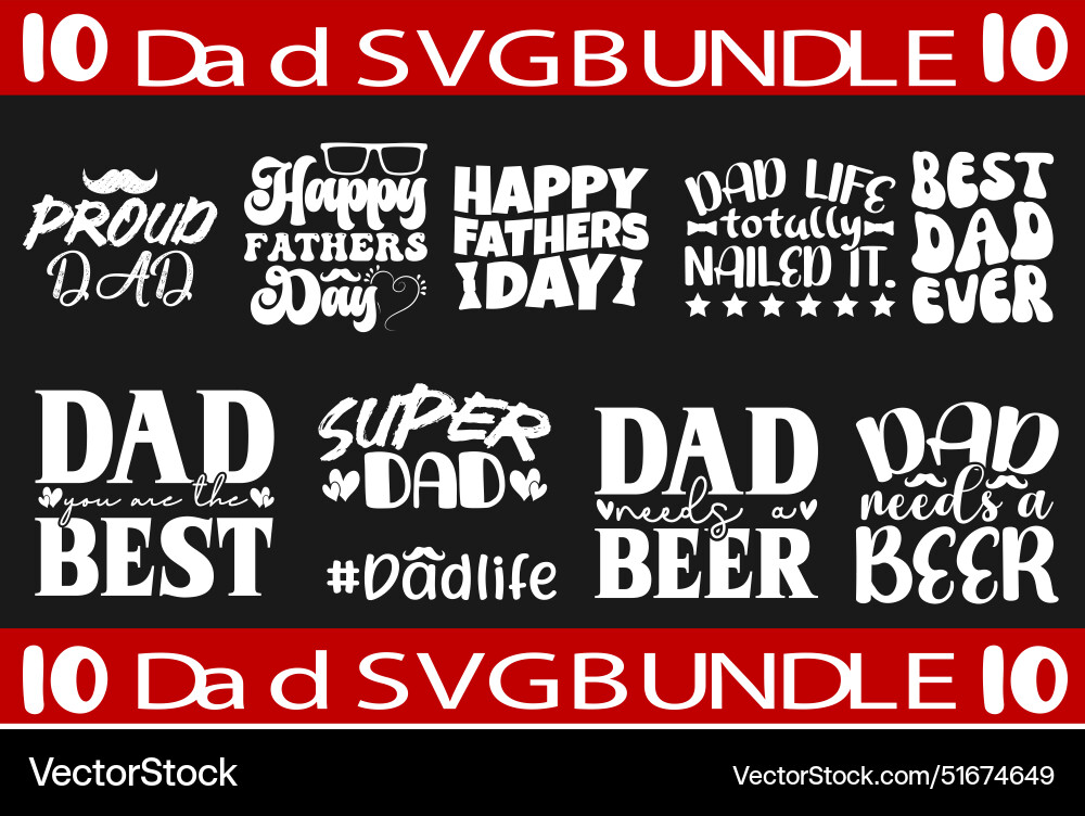 Funny dad svg bundle Royalty Free Vector Image