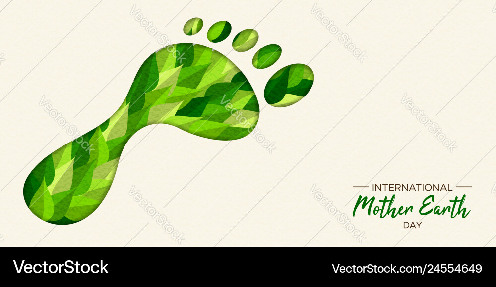 Green Carbon Footprint Konzept für Erde Tag Vektorbild