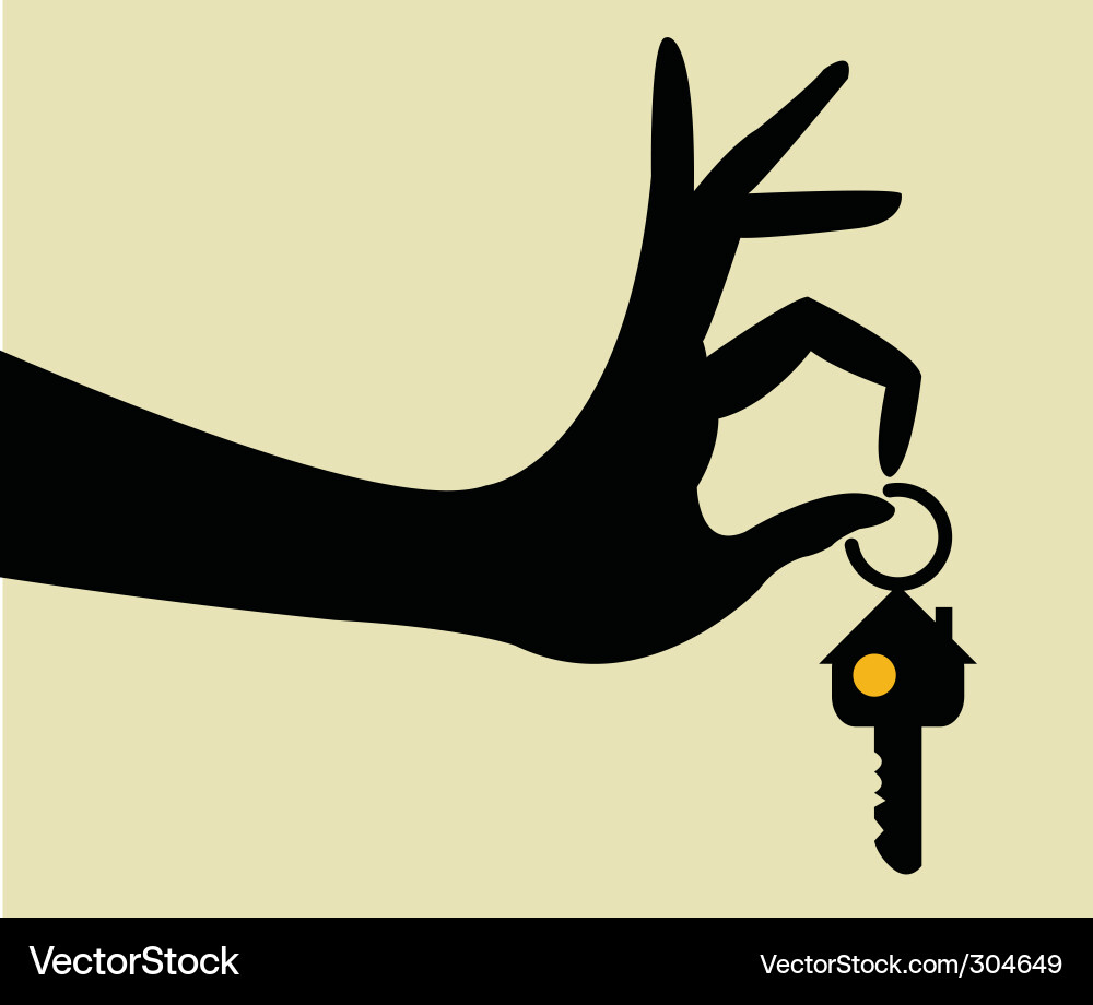 Holding Keys Silhouette Royalty Free Vector Image