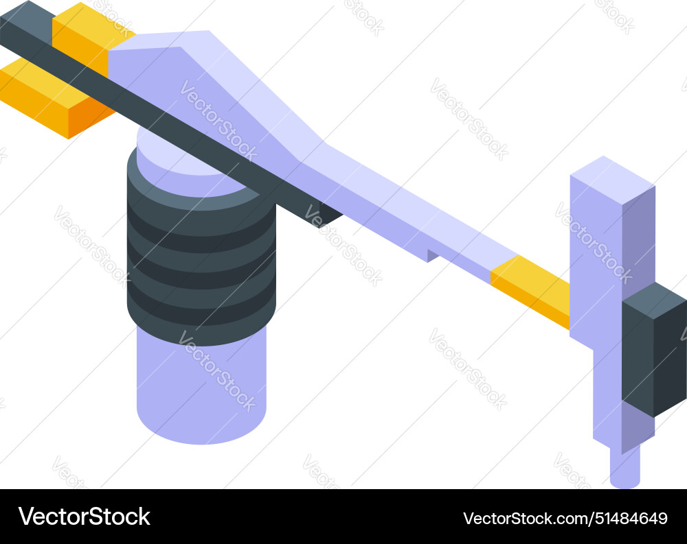 Isometric rendering of a mechanical arm component Vector Image