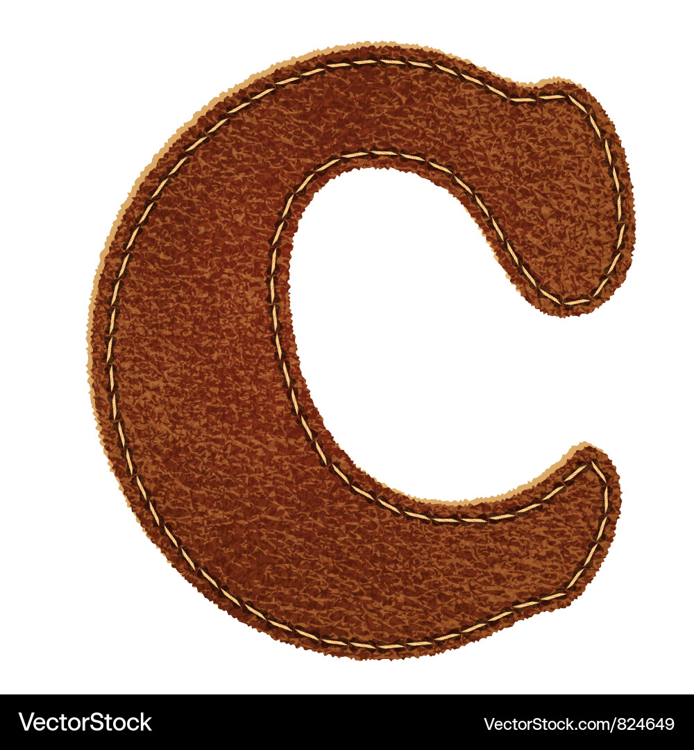 Leather textured letter c Royalty Free Vector Image