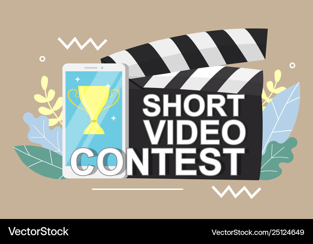 Mobile short video contest concept for web Vector Image