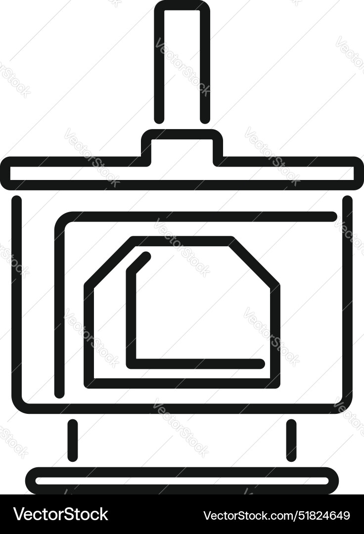 Modern wood burning stove with chimney pipe Vector Image