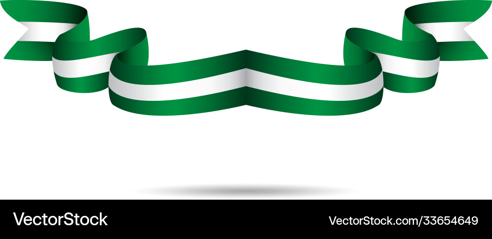 Nigeria ribbon flag template design Royalty Free Vector
