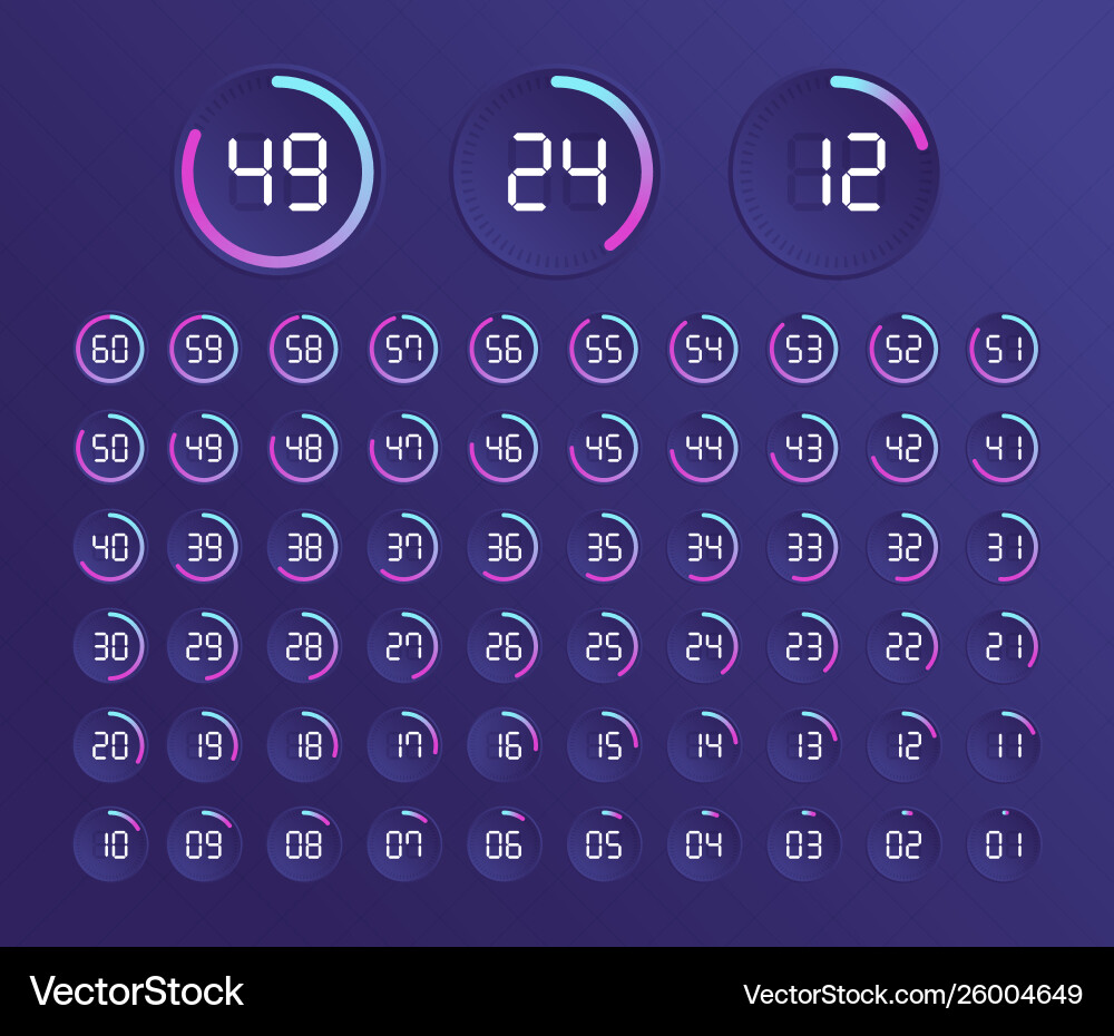 Set timers Royalty Free Vector Image - VectorStock