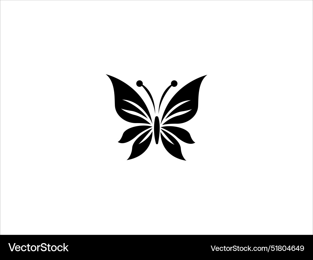 Simple butterfly logo design Royalty Free Vector Image