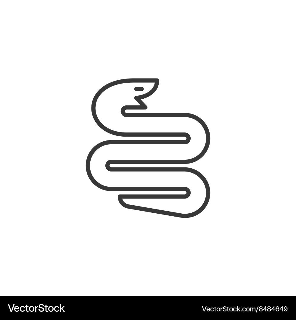 Snake symbol twisted into the geometric shape sign