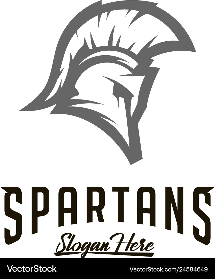 Spartan logo sparta helmet Royalty Free Vector Image