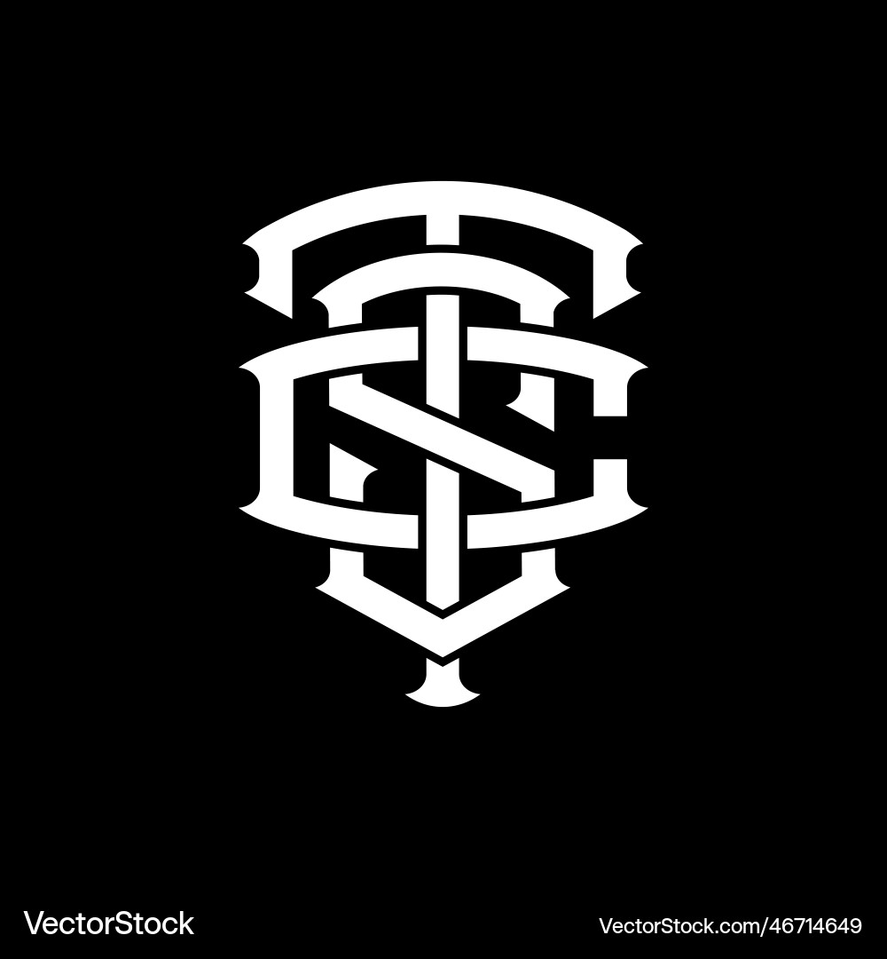 Stylish cts letter monogram logo Royalty Free Vector Image