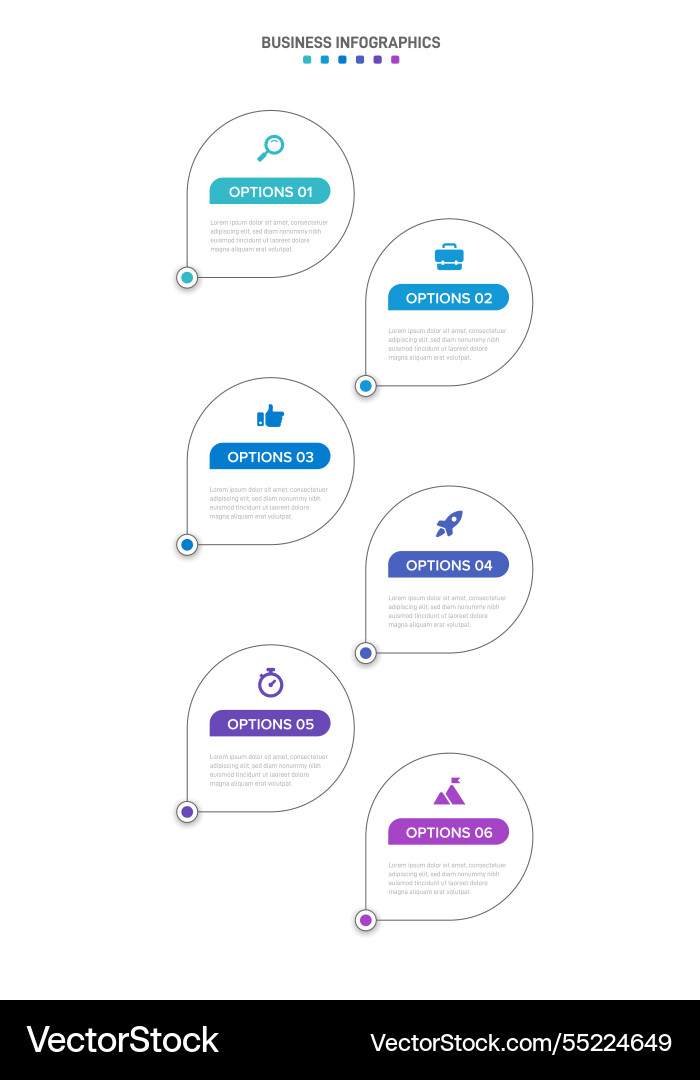 Vertical progress bar featuring 6 arrow-shaped Vector Image