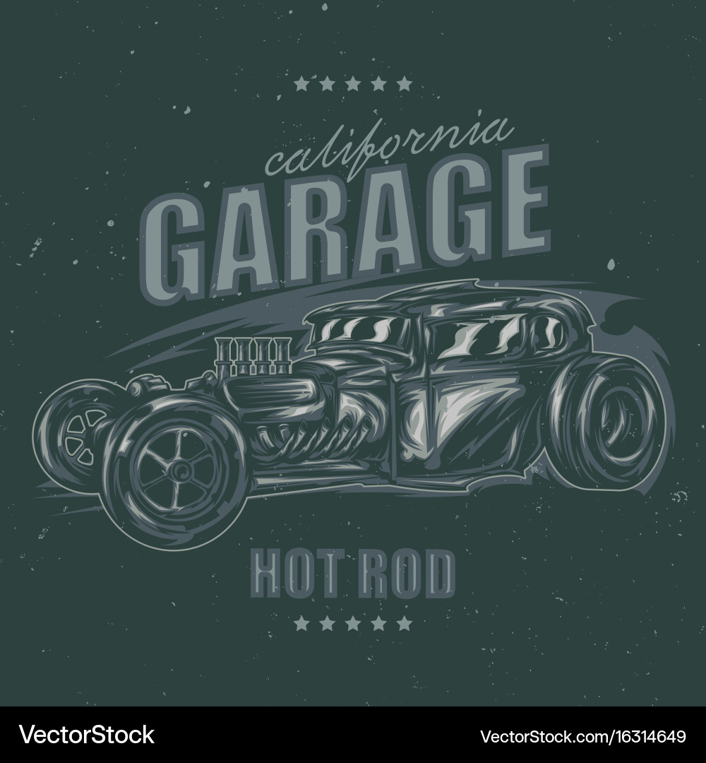 Vintage Hot Rod Poster Royalty Free Vector Image