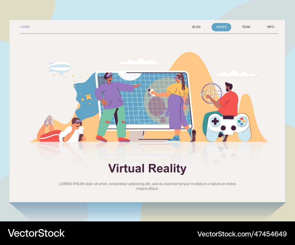 Virtual reality web concept for landing page Vector Image