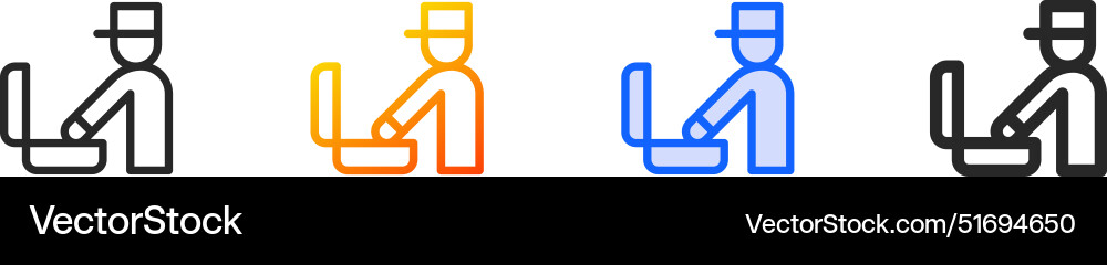 Customs iconthin linear gradient blue stroke Vector Image