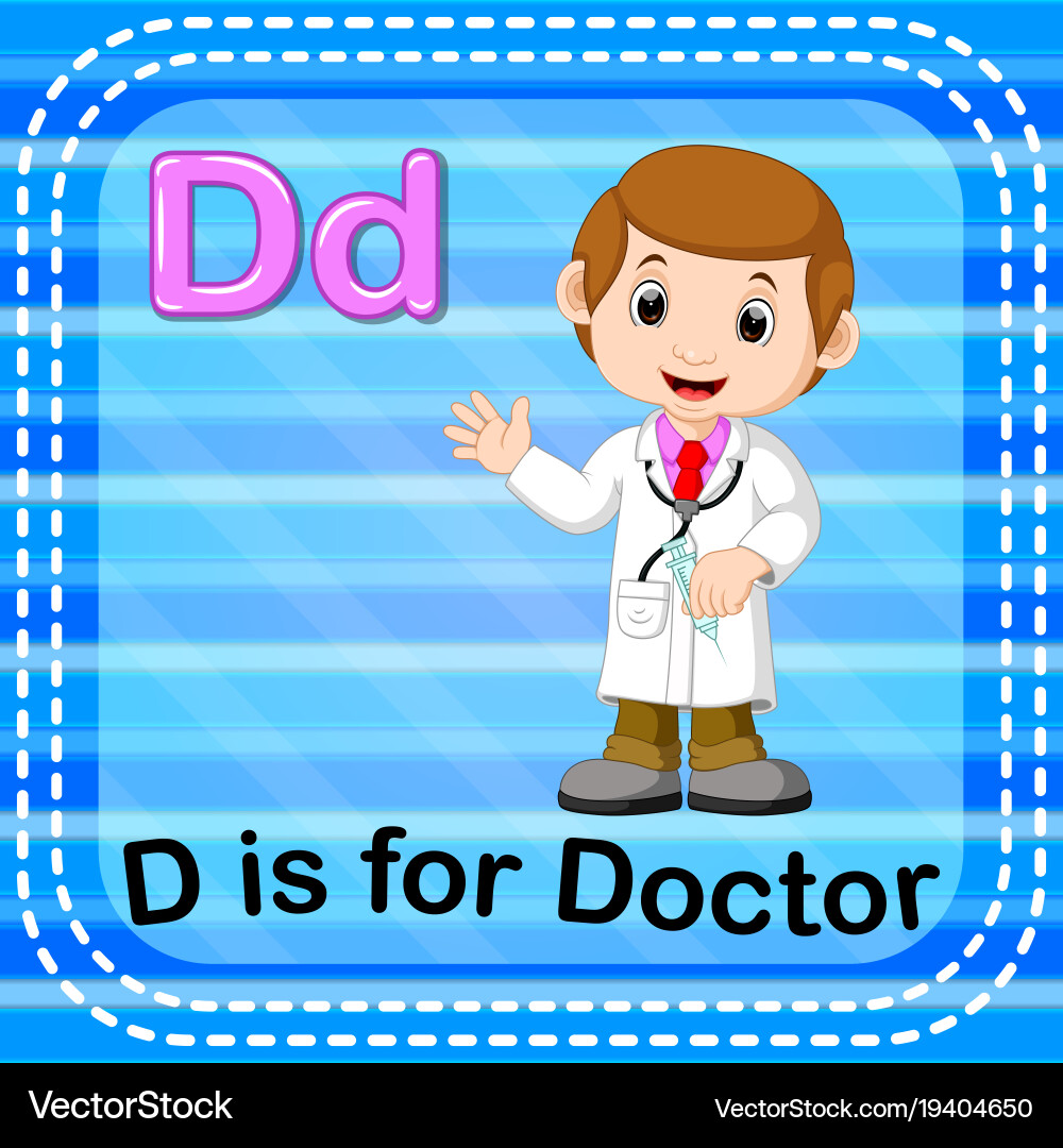 Flashcard letter d is for doctor Royalty Free Vector Image