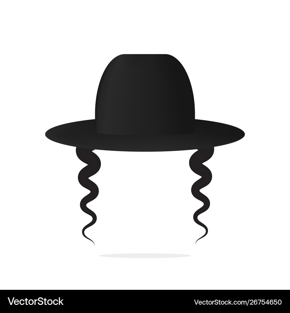 Hasidic Jew with Side Locks Royalty Free Vector Image