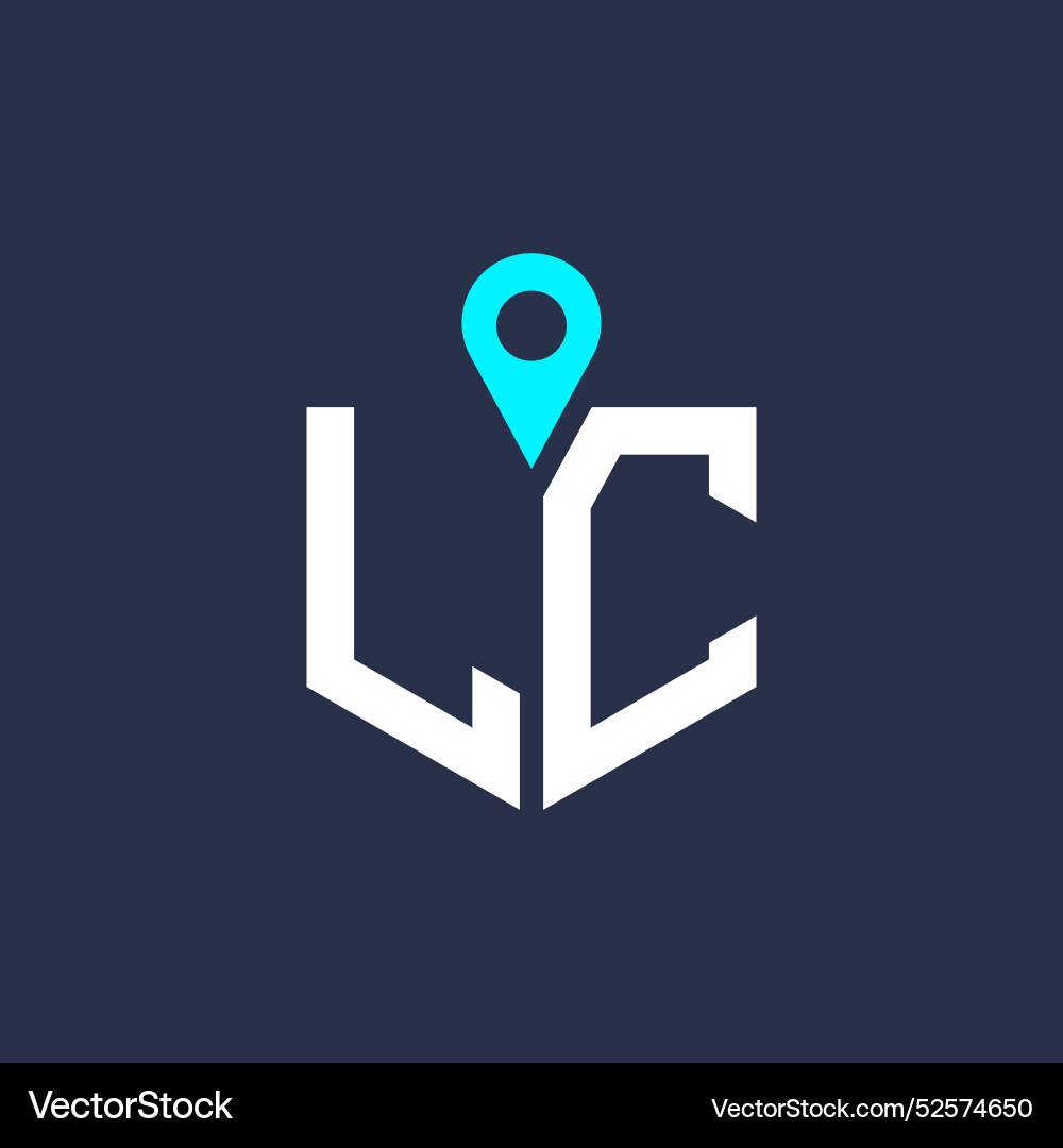 Lc location logo design for recruitment Royalty Free Vector