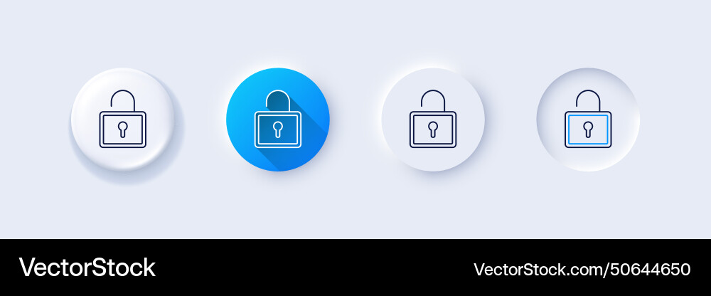 Lock line icon private locker sign icons Vector Image