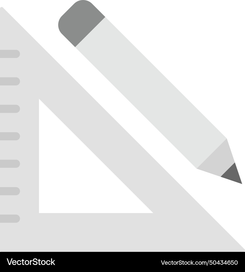 Pencil and set square icon image Royalty Free Vector Image
