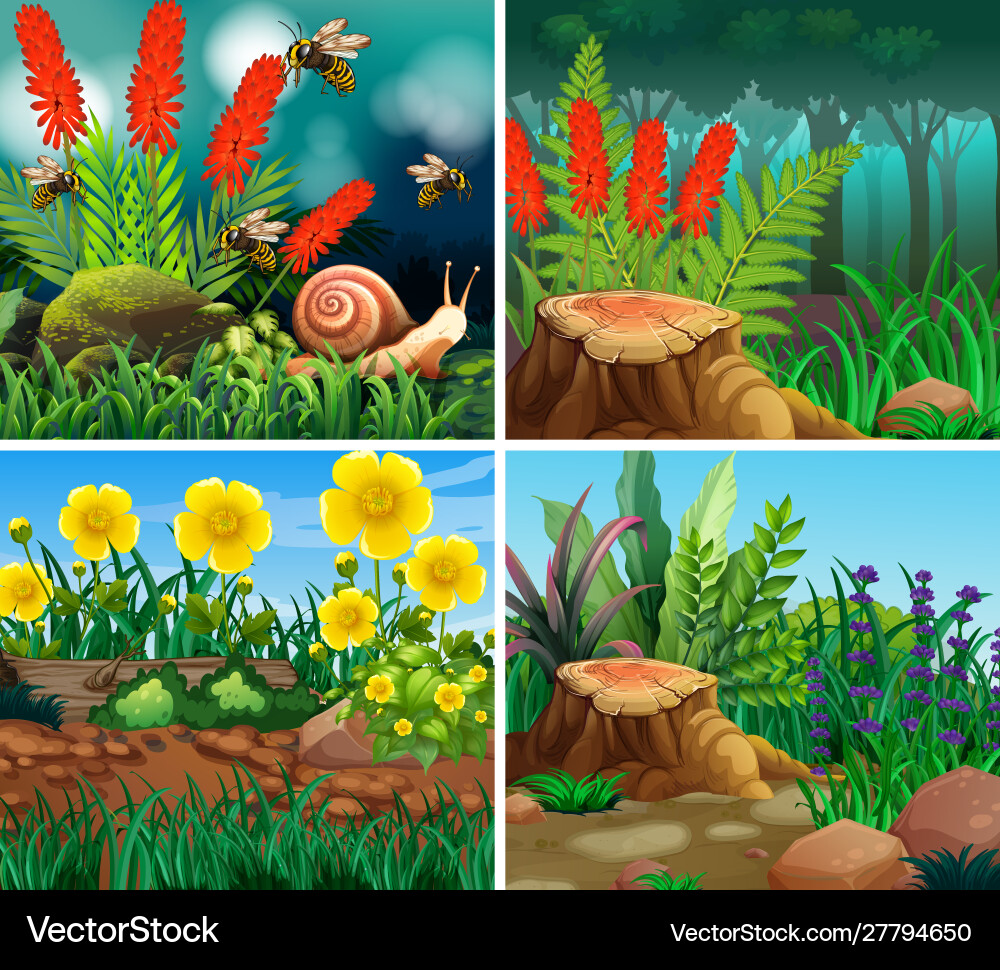 Set background scene with nature theme Royalty Free Vector