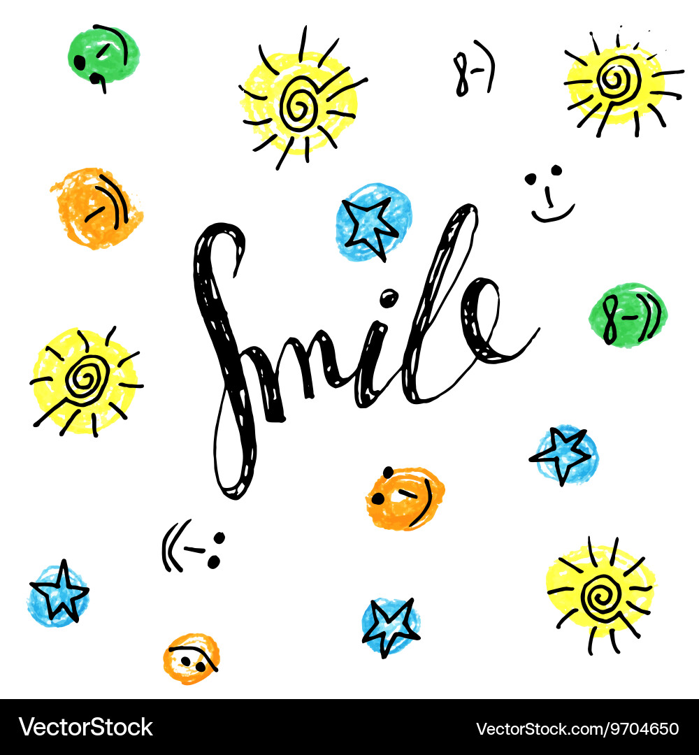 Smile hand drawn motivational poster Royalty Free Vector