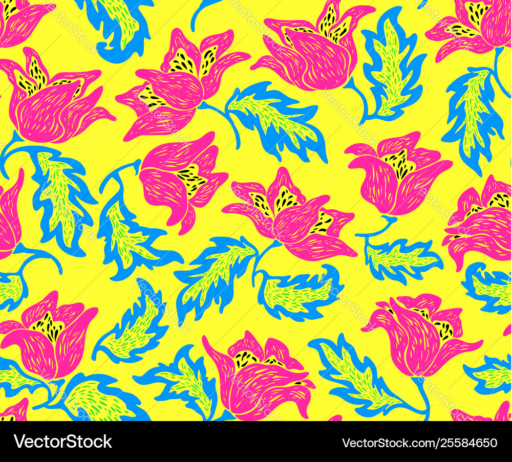 Vibrant Floral Pattern Royalty Free Vector Image