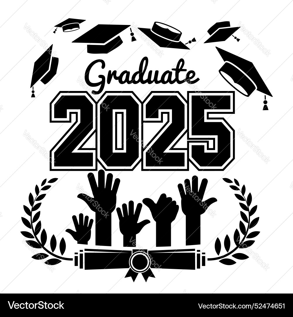 2025 graduate class logo Royalty Free Vector Image